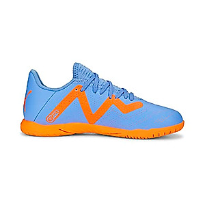 PUMA Future Play Indoor Training (Little Kid/Big Kid) Blue Glimmer/Puma White/Ultra Orange 4 Big Kid M