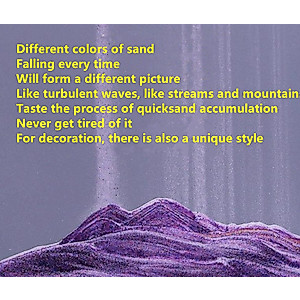 TONGMAN 7" Moving Sand Picture,Square Glass Sand Painting 3D Sea Sand Landscape Flowing Sand Frame,Home Office Work Decoration Desktop Art Toy Decorative Gift (Purple)