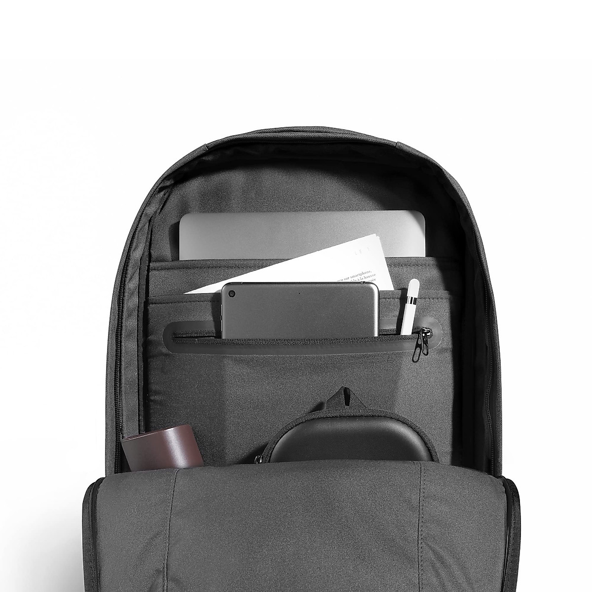 ODA Hop - Slim Backpack for Everyday Carry - Compact Laptop Bag Daybag for 13" and 15" (Black)
