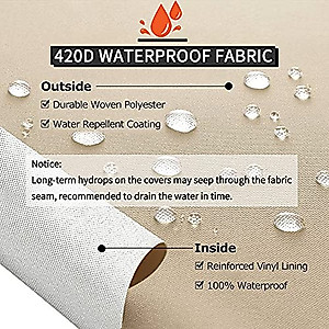 LBW Patio Bench Cover Waterproof, Outdoor Furniture Cover Loveseat Cover, Heavy Duty 420D Garden Deep Seated Patio Sofa Couch Cover with Air Vent and Attachment Strap, 57.68" L x 32.68" D x 30.9" H