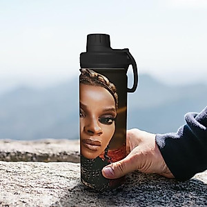 HIKTIEK Mary J Musics Blige Stainless Steel Insulated Tumbler Sports Water Bottle Hot and Cold Travel Cup 18oz