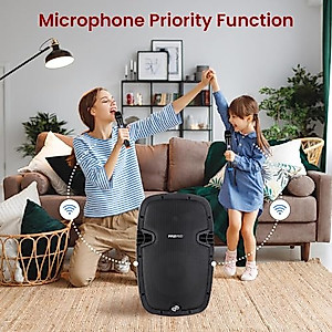 PYLE-PRO 1000W Powered Bluetooth PA System Speakers - Active DJ Speakers with 10 Inch Subwoofer Monitor Speaker and Built-in USB for Audio, Music, Concerts, Band - PPHP1037UB, Black