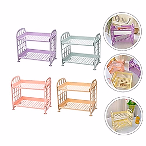 Cabilock 4Pcs Storage Rack freestanding Bathroom Counter Shelf Bathroom Organizer countertop Hair Product Organizer Shelves for cabinets Storage Holder Shelf Office Bookshelf Desk pp