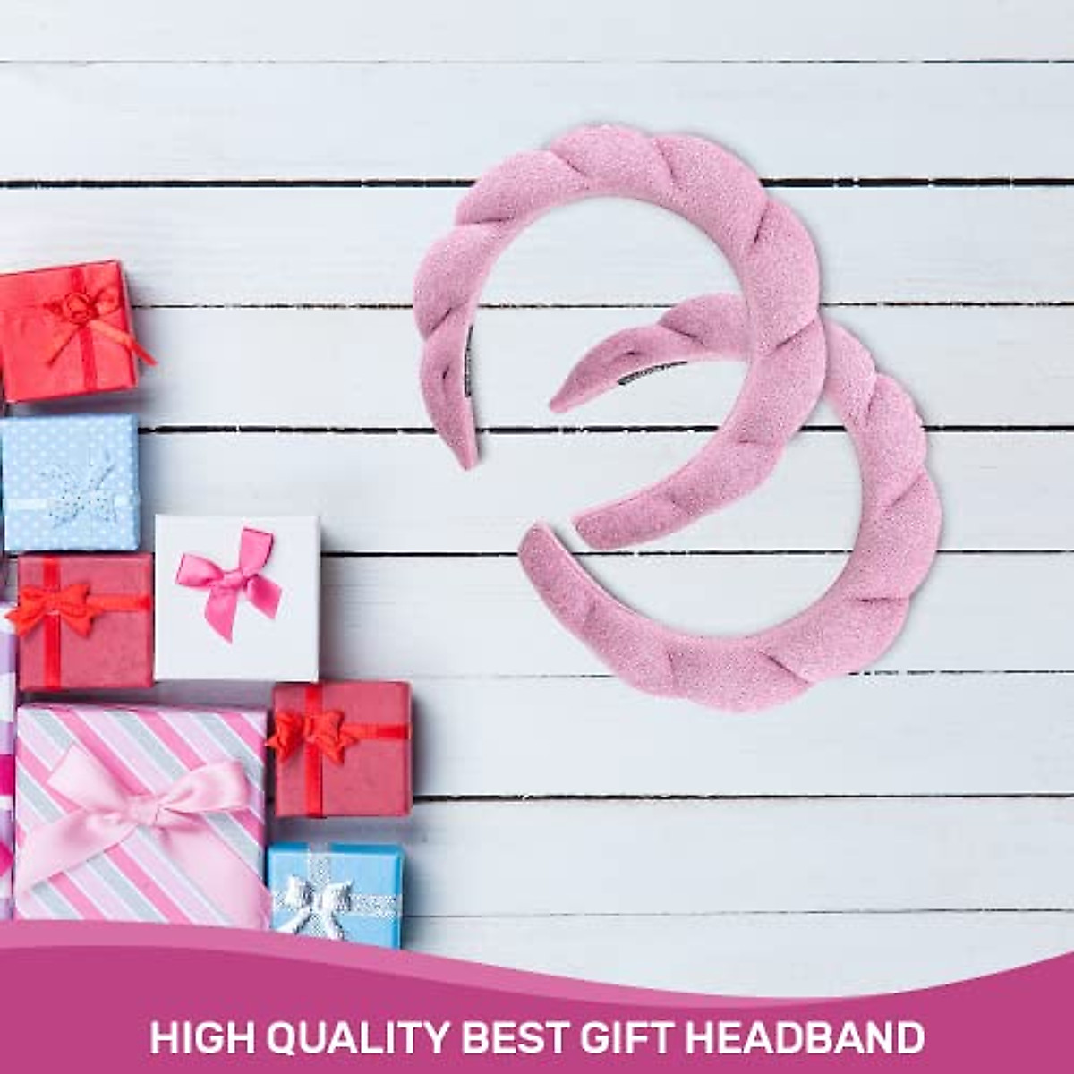 Spa Headband for Women - Sponge Spa Headband for Washing Face - Skin Care Headbands - Terry Towel Cloth Hair Band for Skincare - Puffy Spa Headband - Skincare - Hair Accessories - Makeup Removal