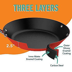 DASH The Fit Cook x 10" Enameled Carbon Steel Fry Pan- Sriracha