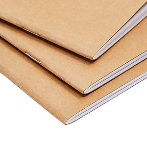 24 Pack A5 Kraft Paper Blank Journals Bulk Set, 5.5x8.5 Inch Notebooks for Kids, Drawing, Sketchbook, School Notes, Writing Stories, Travelers (Brown)