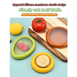 WYMZF Silicone Fruit Storage Containers, Fruit and Vegetable Anti-oxidation Storage Box for Fridge, Onion Storage and Avocado Saver Gadgets Set Ideal for Kitchen. (Mix-4set)