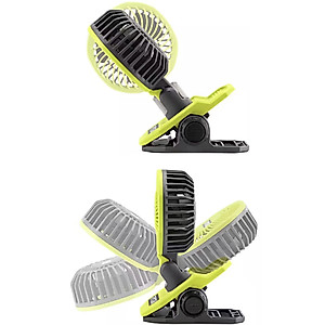 Buho Clamp Fan Accessory Bundle - Ryobi USB Fan Powerful Cooling Adjustable Head Multi-Directional Airflow 2 Speed Settings 135 CFM 7 Hours Runtime Clamping Capacity Zipper Pouch