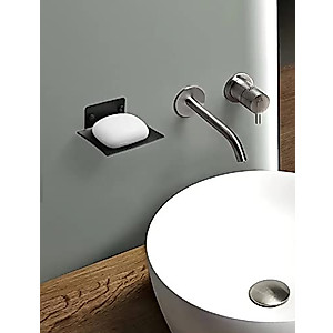 DHAEE 6 Pieces Matte Black Bathroom Accessories Set,Sturdy 304 Stainless Steel Bathroom Hardware Set,Include Wall Mounted Towel Rack/Toilet Paper Holder,Towel Rings,2 Towel Hooks,2 Soap Dish