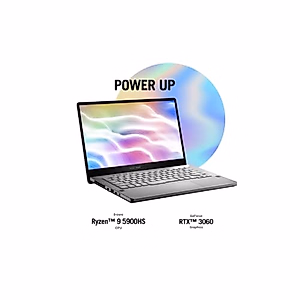 ASUS ROG Zephyrus G14 Ultra Slim Gaming Laptop, 14" 120Hz QHD Display(2560x1440),AMD Ryzen 9 5900HS,NVIDIA GeForce RTX 3060,16GB RAM | 1TB PCIe SSD, Fingerprint Reader, Windows 10, Moonlight White