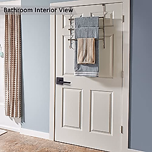 HBL' 2 Pack | Black Interior Door Handles Heavy Duty - Privacy Door Knobs for Bedroom & Bathroom | Made of Zinc Alloy | Fits Door Panel Thickness 1-3/8" to 1-3/4".