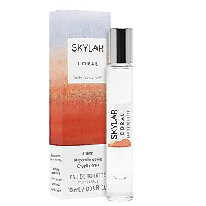 Coral Perfume By Skylar - Travel-Sized Rollerball Paraben-Free, Phthalate-Free, Vegan, and Cruelty-Free Fragrance - Fruity, Floral, Flirty - Currant, Patchouli, and Sandalwood (10mL / 0.33 fl oz)