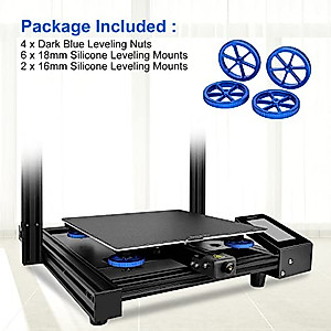 Sovol Upgraded 4pcs Aluminum Hand Twist Leveling Nut & 8pcs Heatbed Silicone Leveling Column Mounts for SV01/SV02/SV03/SV04, Ender 3/3 Pro/3 V2, Ender 5/5 Plus/5 Pro, CR-10, CR10S/10S Pro 3D Printer