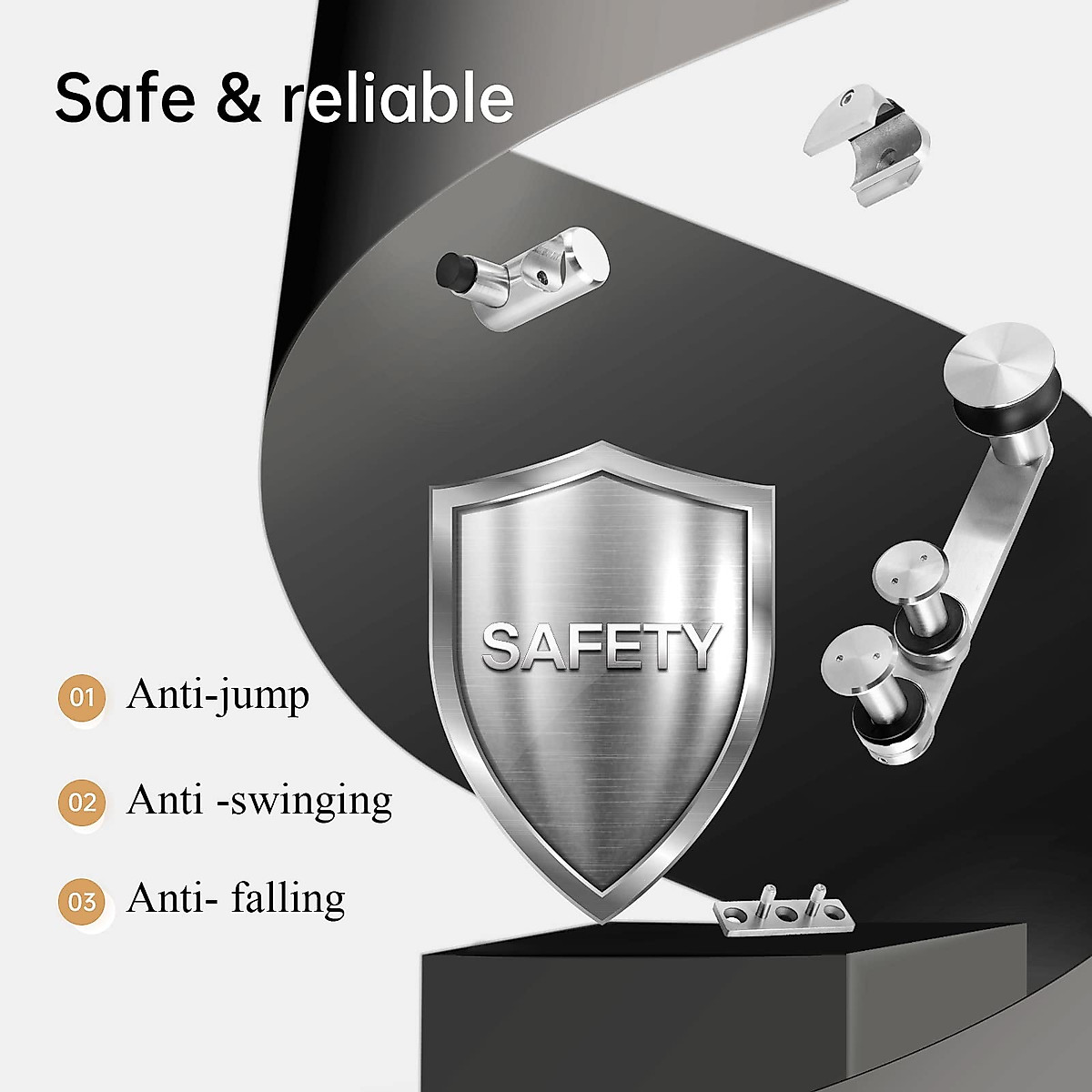 EaseLife 5 FT Stainless Steel Sliding Barn Door Hardware Track Kit,Heavy Duty,Anti-Rust Anti-Corrosion,Slide Smoothly Quietly,Easy Install (5FT Track Kit for 26"~30" Single Door)