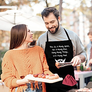 BBQ Apron Funny Aprons This Is a Manly Apron Barbecue Grill Kitchen Gift