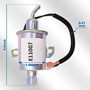 Electric Fuel Pump E11007 Replacement for Airtex E11007 A029F889 149-2311 149-2311-02 149-2311-01 149231101,Compatible with Onan Cummins Generator 4KW Microlite MicroQuiet 4000 4Kw RV