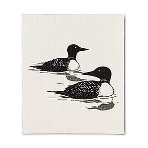 Abbott Collection Home Loons Dishcloths. Set of 2.