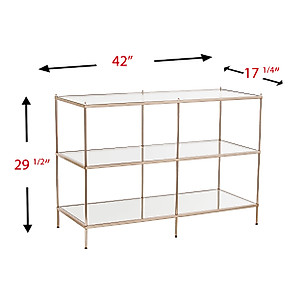 SEI Furniture Knox Glam Mirrored 3-Tier, Console Table, Gold