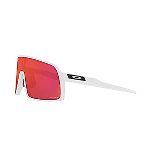 Oakley Men's OO9406 Sutro Rectangular Sunglasses, Polished White/Prizm Field, 37 mm