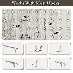 Leesinwing 6 Panel Room Dividers and Folding Privacy Screens, 5.6Ft Wooden Pegboard Display, Privacy Dividers for Bedroom, Portable Dispxlay Board Organizer for Store, Jewelry Display, White