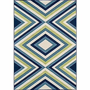 Momeni Rugs , Baja Collection Contemporary Indoor & Outdoor Area Rug, Easy to Clean, UV protected & Fade Resistant, 5'3" x 7'6", Multicolor