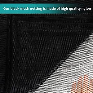 FSWCCK Black Mesh Fabric, 62 x 59 Inch Soft Mesh Netting Slightly Stretchy for Shopping Bag, Backpack Pocket and Straps and Netting Clothes