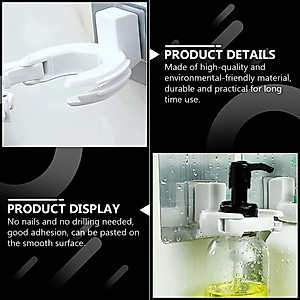 UKCOCO 6pcs Adjustable Bottle Hanger Bottle Holder for Hand Holder Adjustable Hitch Sponge Holder Wall Mounted Shampoo Holder Dish Rack White Body Wash Plastic Water Bottle
