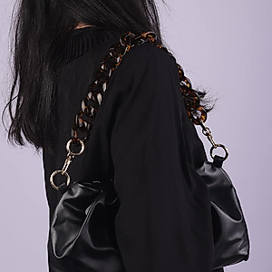 Wiwpar Acrylic Bag Straps Chunky Chains Shoulder Bag Handle Shoulder Straps Replacement Amber for Women's Handbags (Style 2)