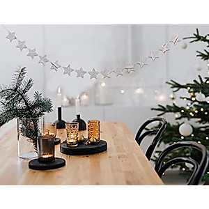 Star Paper Banner- Rural Nostalgic Star Garland, Baby's 1st Birthday Party Bunting, Winter Retro Theme Decoration For Boy Girl, Photo Background Wall Decor Favors