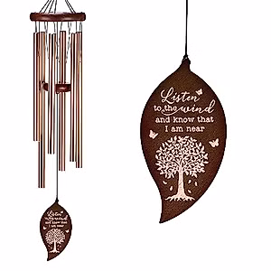 Sympathy Wind Chimes with Engraved Tree of Life, 32" Memorial Wind Chimes for Loss of a Loved One Prime,Memorial/Sympathy/Remembrance Gifts,Wind Chimes for Outside Garden & Home Decor