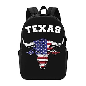 VNCXCNCN I Love TEXAS Laptop Backpack Classic Backpack Music Elements Travel Backpack Sports Backpack With USB port