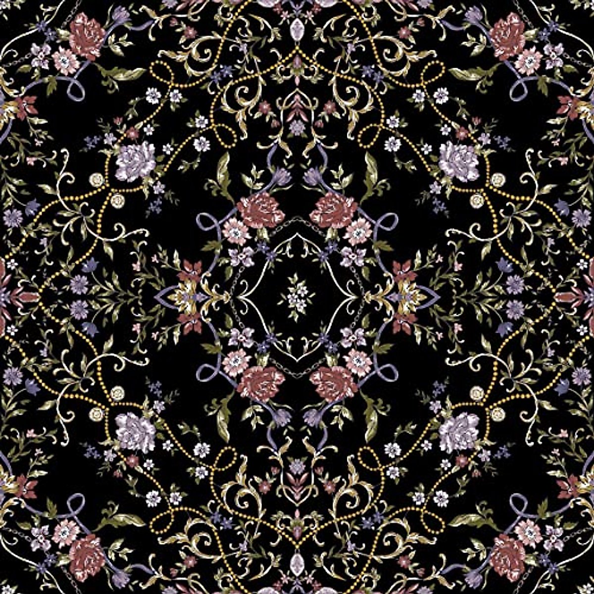 Texco Inc Pattern Printed Poly Spandex Twist Fabric/ 4 Way Stretch Crepe for DIY Projects/Status Design, Black Marsala 2 Yards