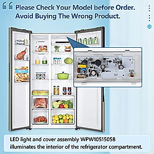 NEW Upgraded W10515058 LED Light Compatible with whirlpool/kenmore/maytag,Refrigerator Freezer Main LED Light,Replaces WPW10515058,W10522611,W10465957, AP6022534,PS11755867,3021142,2 Year Warranty