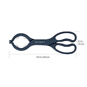 MOTHER-K Baby Bottle Tongs, Non-Slip Grip for Holding Baby Items hygienically Without Touching (Navy)