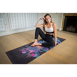 Reetual, The Yoga Mat That Adores Sweat | Premium Hot Yoga Mat Non Slip Towel Combo - with Carrying Strap | Eco Friendly | Designed for Bikram, Hot Yoga, Ashtanga, Vinyasa, Power (Jungle)