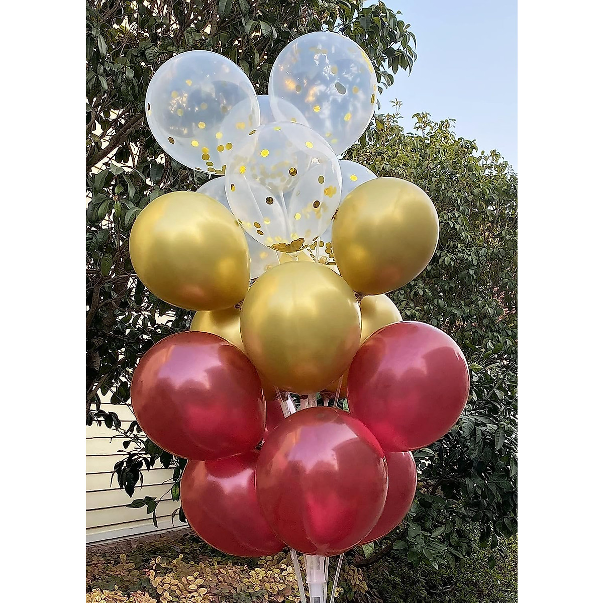 Graduation Decorations Maroon Gold 2024/Burgundy Gold Graduation Decorations ASU FSU/Burgundy Gold Balloons/Burgundy Birthday Decorations 2 Burgundy Table Centerpiece Balloon Stand Kits