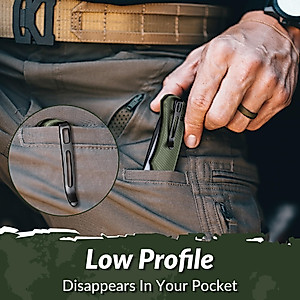 CIVIVI Brazen Folding Knife, Button Lock Pocket Knife with 3.46'' Swedish 14C28N Tanto Blade, Ultra-Grip G10 Handle, Low Profile Clip for EDC C19059C-2 (OD Green)