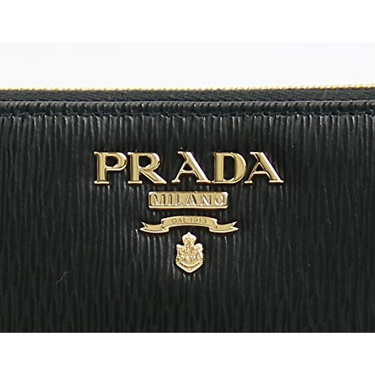 Prada Women's Black Leather Long Wallet 1ml506 Vitello Move Nero Zip Around