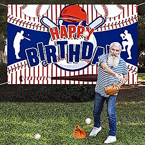 Baseball Party Decorations Baseball Happy Birthday Banner Party Supplies for Boys Kids Teens Large Sport Themed Birthday Backdrop for Christmas Holiday Birthday Party Favor Decor Photo Background