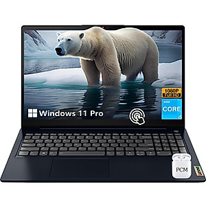 Lenovo IdeaPad 3 15.6 Inch FHD Touchscreen Business Laptop, Intel Core i5, 16GB RAM, 1TB SSD, Windows 11 Pro, HDMI, SD Card Reader, Abyss Blue, PCM