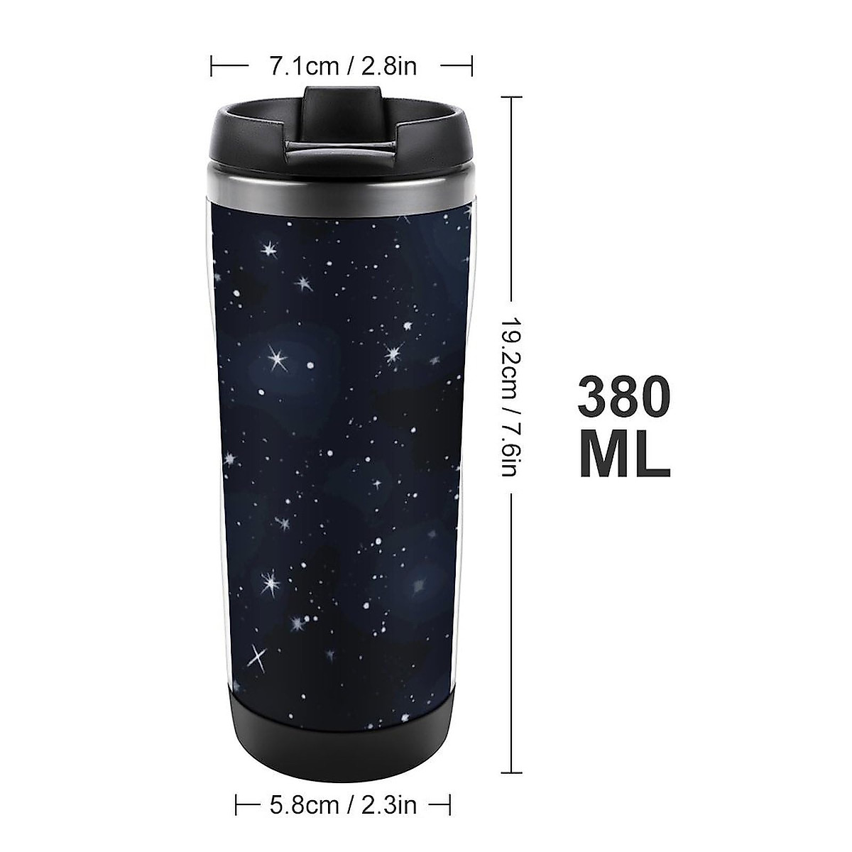 Travel Coffee Mug Stainless Steel Travel Mug Insulated Coffee Cup with Lid Stars in Night Sky Car Thermos Cups Double Walled Coffee Tumbler for Iced And Hot Drinks