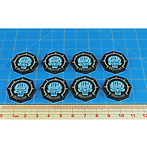 LITKO Objective Token Set Compatible with Warcry, Transparent Grey & Transparent Light Blue (8)