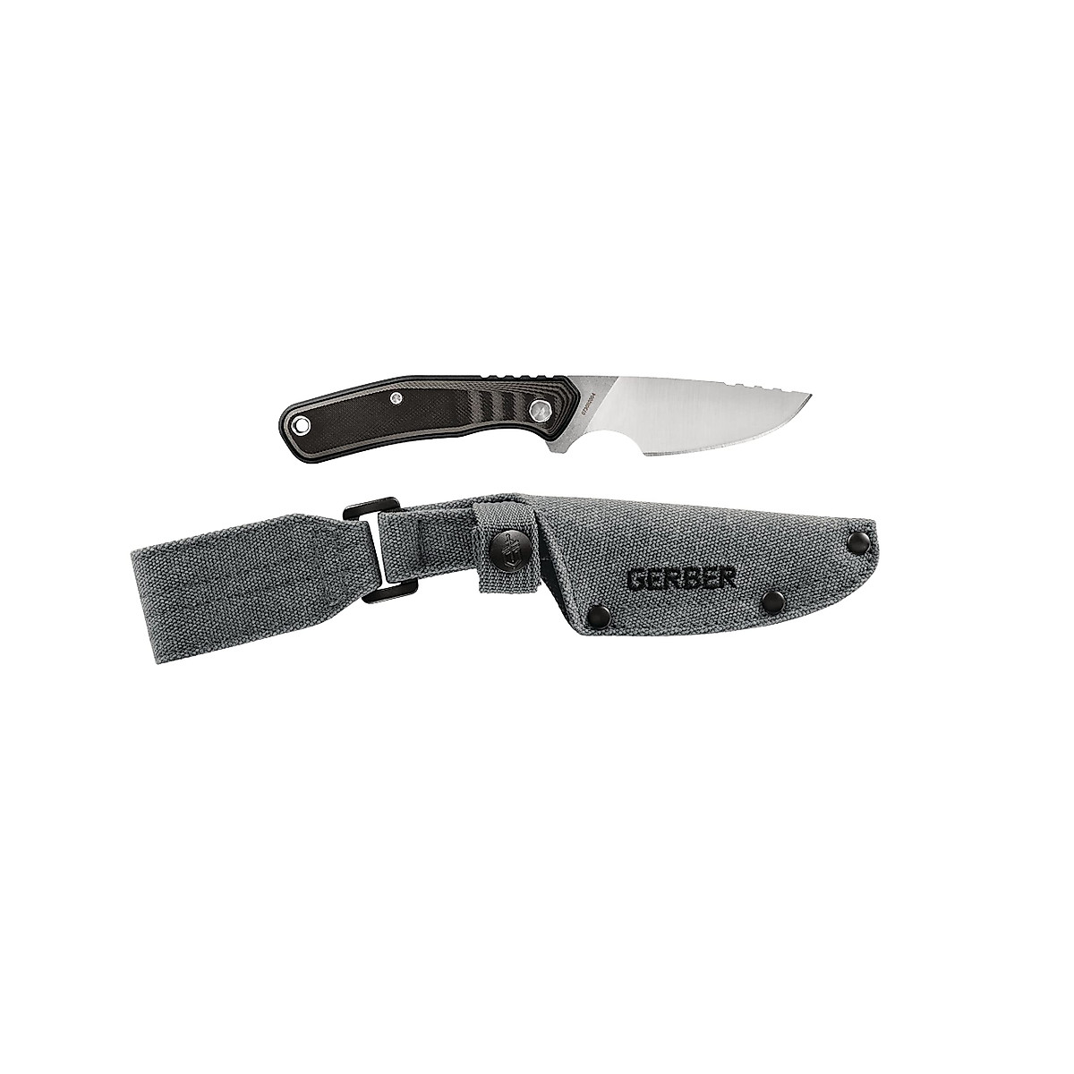 Gerber Gear Downwind Caper - Fixed Blade Knife with Sheath for Hunting Gear - Black