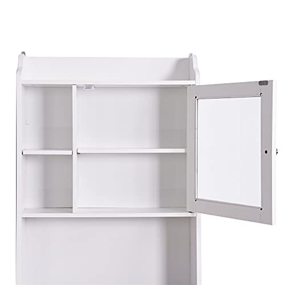 odsisfioowo Modern Over The Toilet Space Saver Organization Wood Storage Cabinet for Home, Bathroom -White