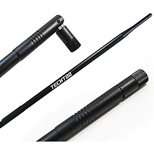 TECHTOO 9dBi Omni WiFi Antenna with RP-SMA Connector for Wireless Network Router/USB Adapter/PCI PCIe Cards/IP Camera/Wireless Range Extender(1-Pack)