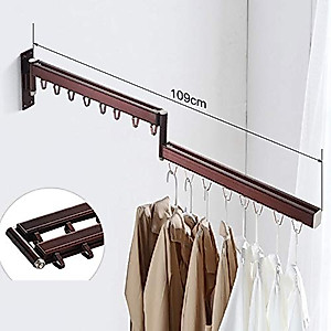 EAFTOS Wall Mounted Clothes Hanger with Outdoor Balcony Multifunctional Clothes Hanger Invisible Folding Drying Rack Adjustable (Color : Gray)