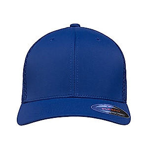 Flexfit Unisex Ultrafibre Airmesh Fitted Trucker Hat, Royal, Large-X-Large