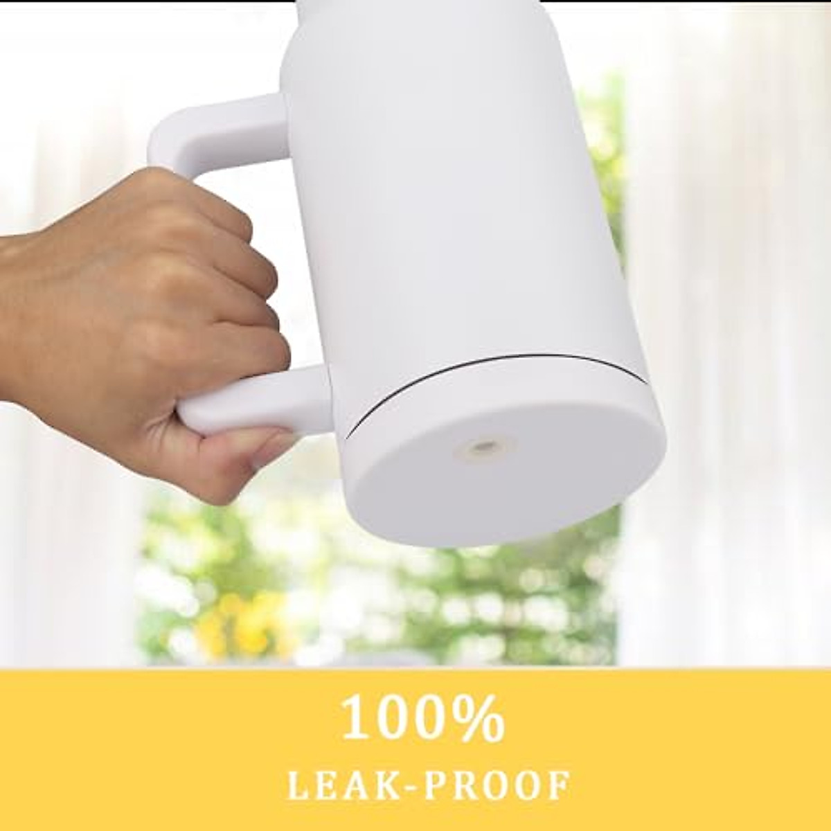 Towsnails 40 oz Tumbler with Handle and Straw Lid | Insulated Cup Reusable Stainless Steel Water Bottle Travel Mug Cupholder Friendly | Gifts for Women Men Him Her - White