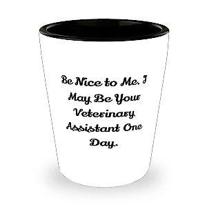 Inspirational Veterinary assistant Shot Glass, Be Nice to Me. I May Be Your Veterinary, Special for Colleagues, Graduation