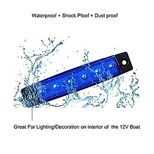 HONG 111 Marine Boat Lights, Utility Led Interior Lights for Boat Deck Courtesy Cockpit Decoration Light, 12V Waterproof Boat Navigation Lights for Bow and Stern, Kayak Lights (10 Pack) (Blue)